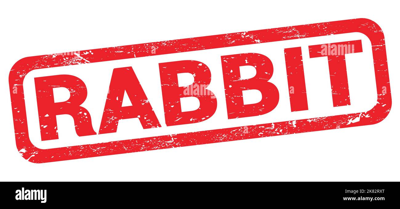 RABBIT text written on red rectangle stamp sign Stock Photo - Alamy