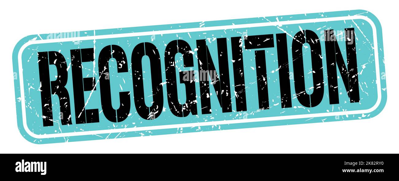RECOGNITION text written on blue-black grungy stamp sign Stock Photo ...