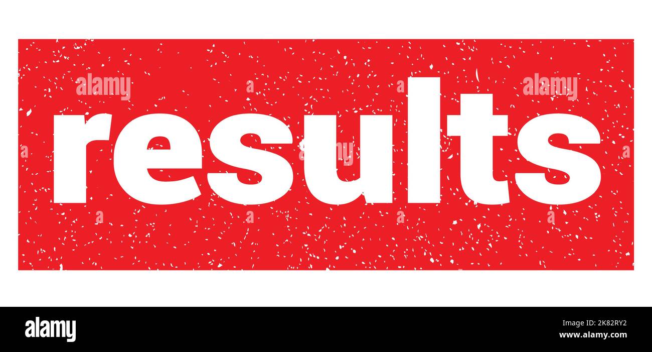 results text written on red grungy stamp sign Stock Photo - Alamy
