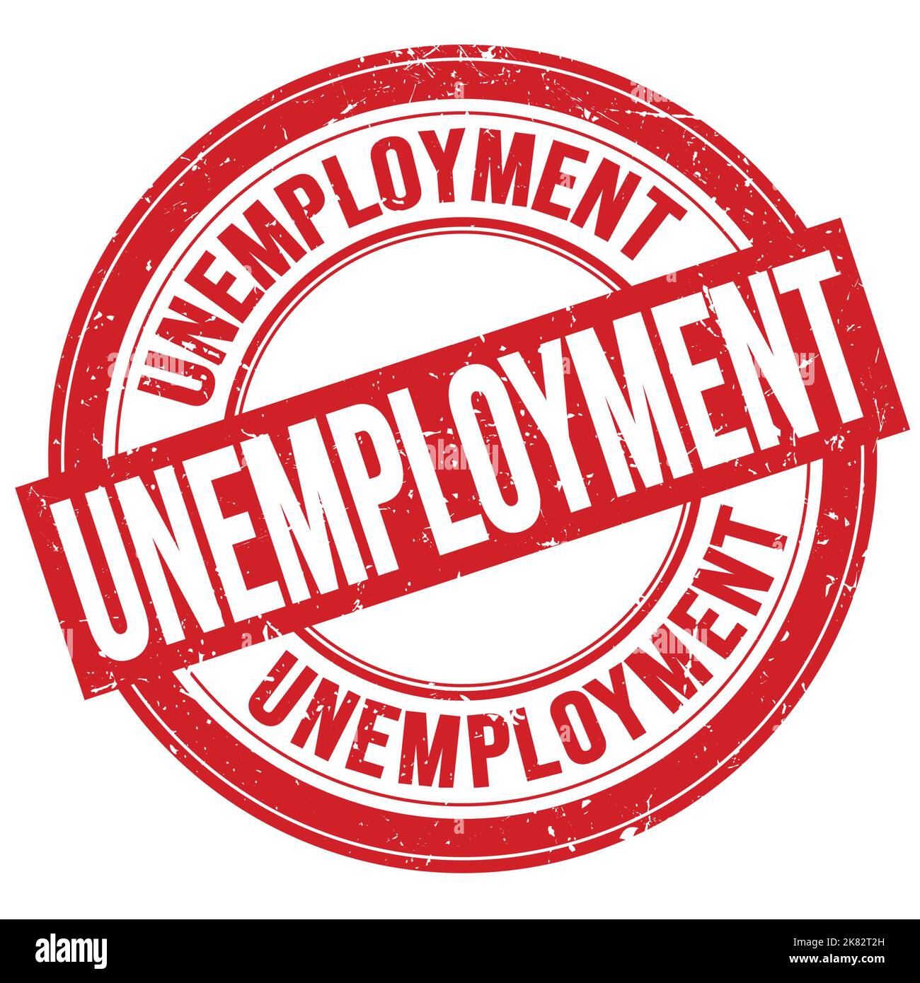 UNEMPLOYMENT text written on red round grungy stamp sign Stock Photo ...