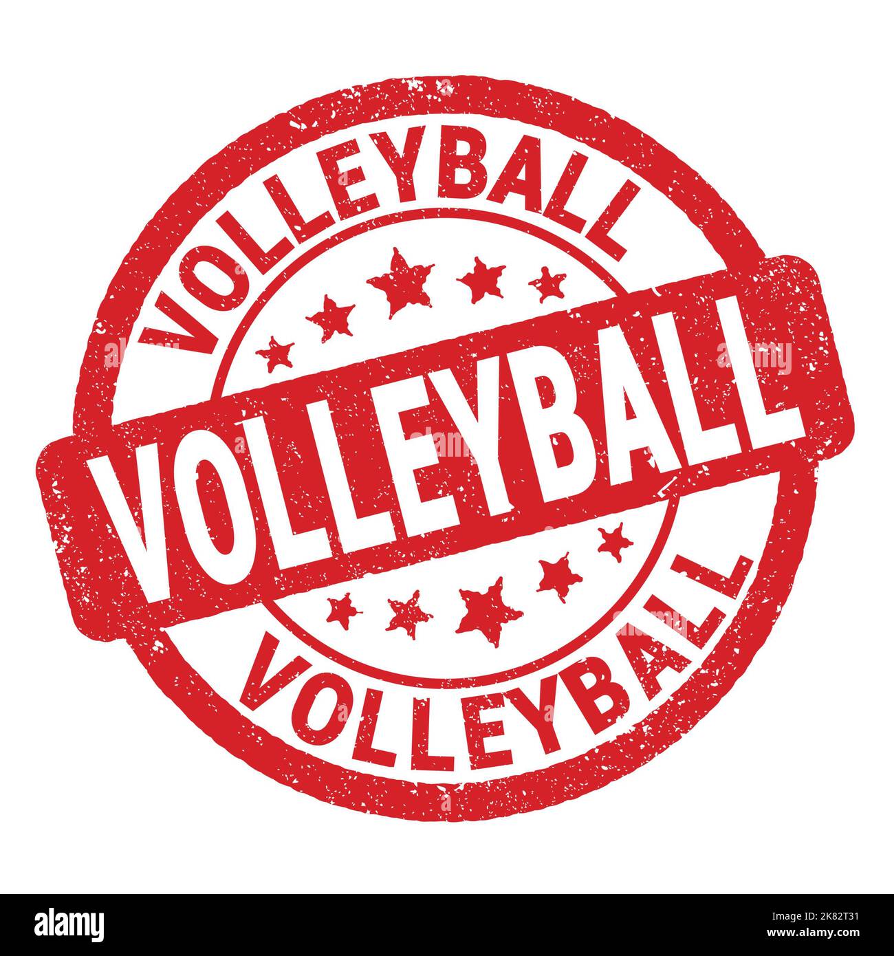 VOLLEYBALL text written on red grungy stamp sign Stock Photo - Alamy