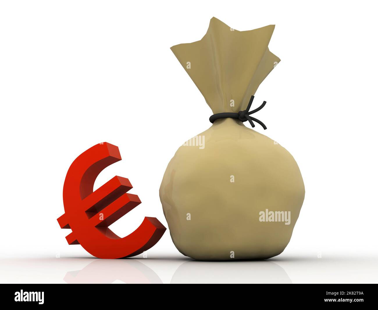 3D rendering euro currency symbol with sack Stock Photo - Alamy