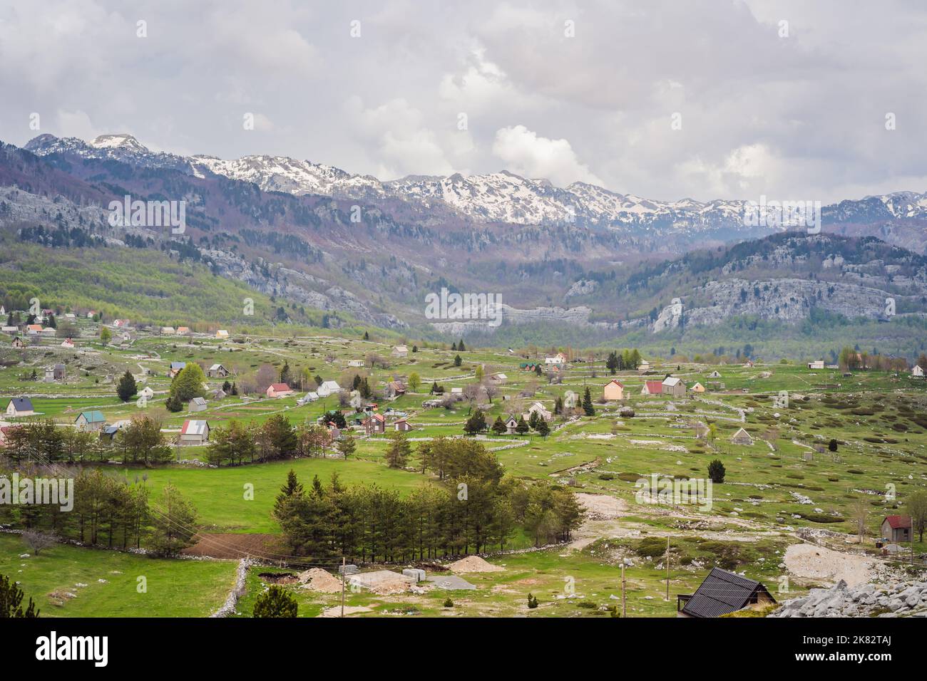 Cute cozy village in the mountains of Montenegro Stock Photo - Alamy