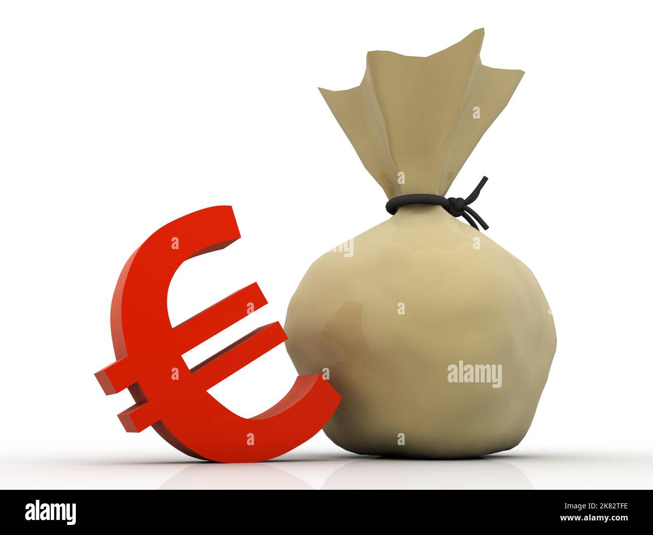 3D rendering euro currency symbol with sack Stock Photo - Alamy