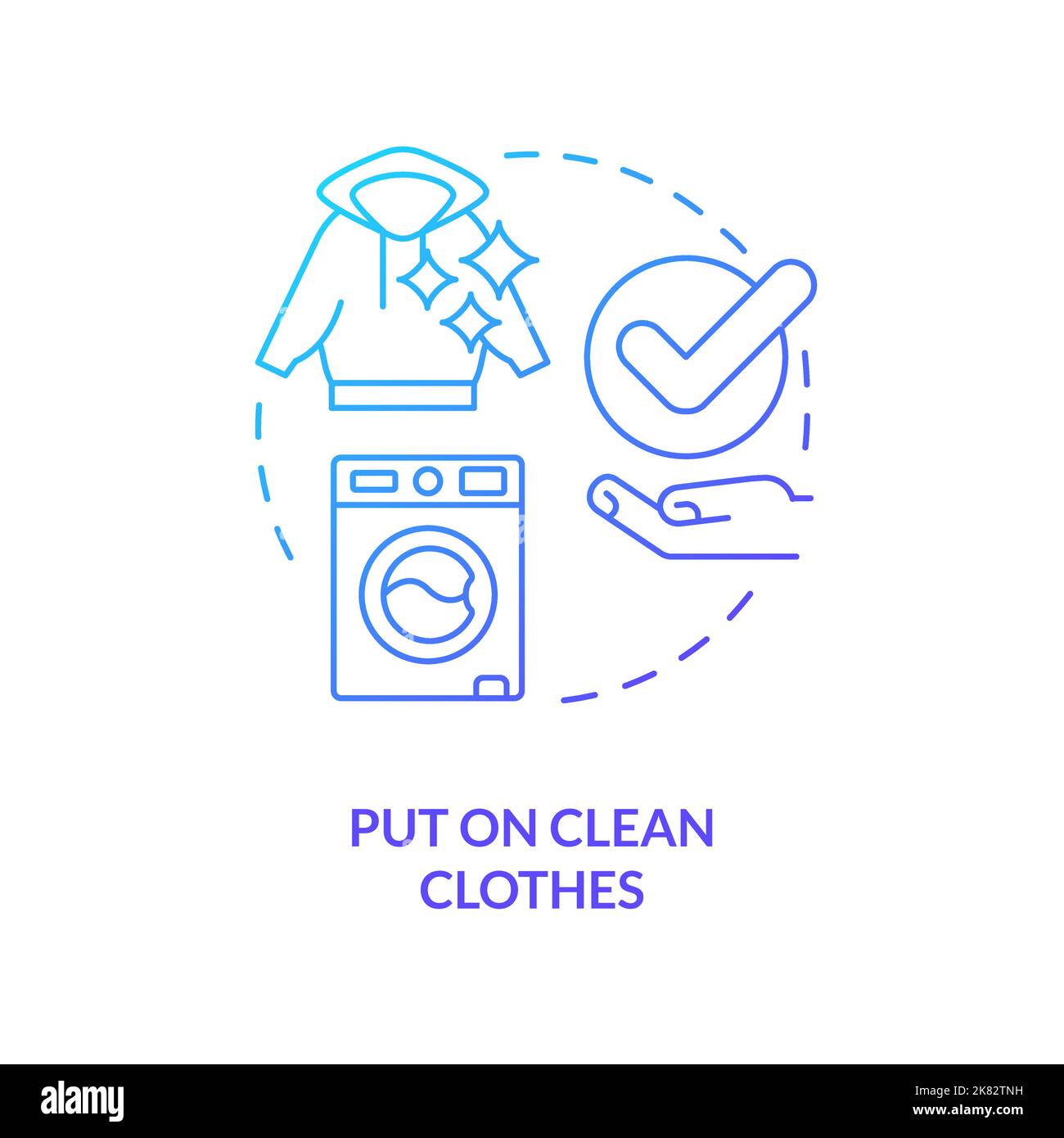 Put on clean clothes blue gradient concept icon Stock Vector Image ...