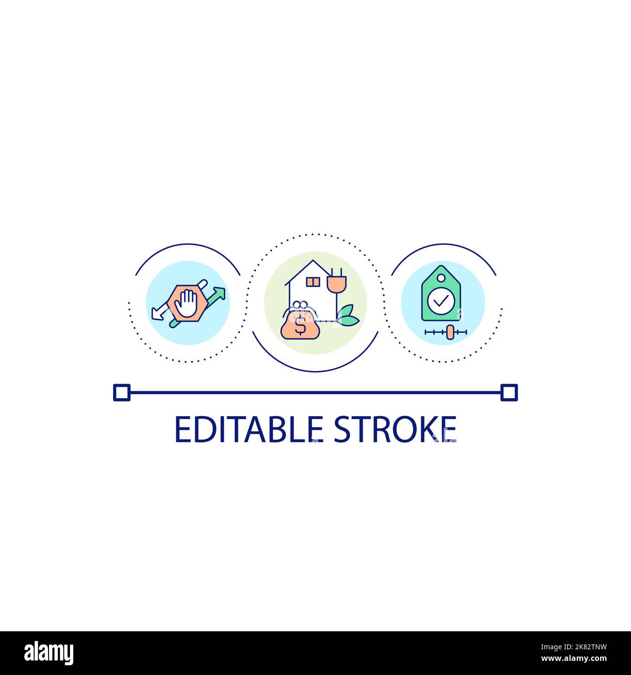 Economic regulation of alternative energy loop concept icon Stock ...