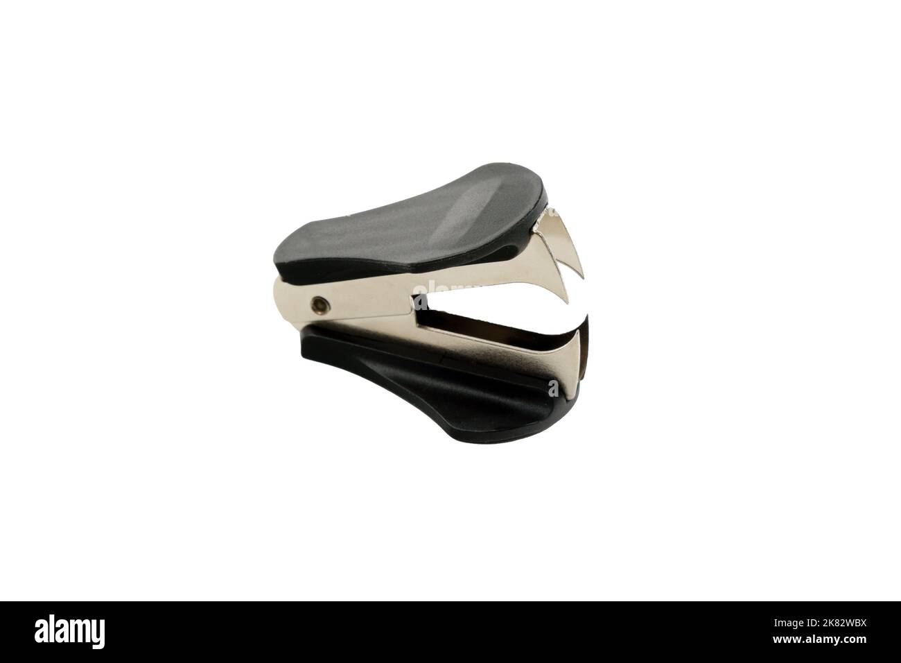 Black anti stapler paper clip or expander isolated on a white ...