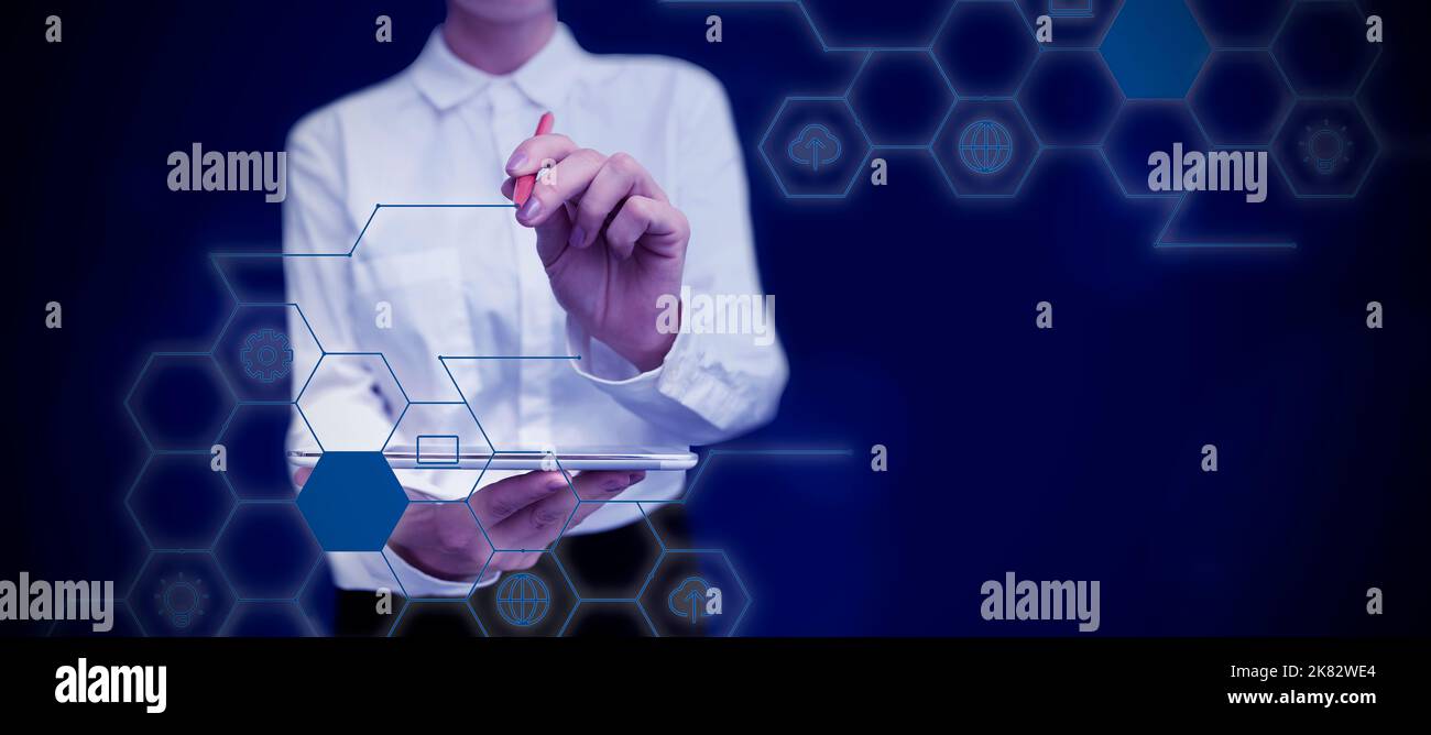 Business Man Presenting New Futuristic Technologies Stock Photo - Alamy