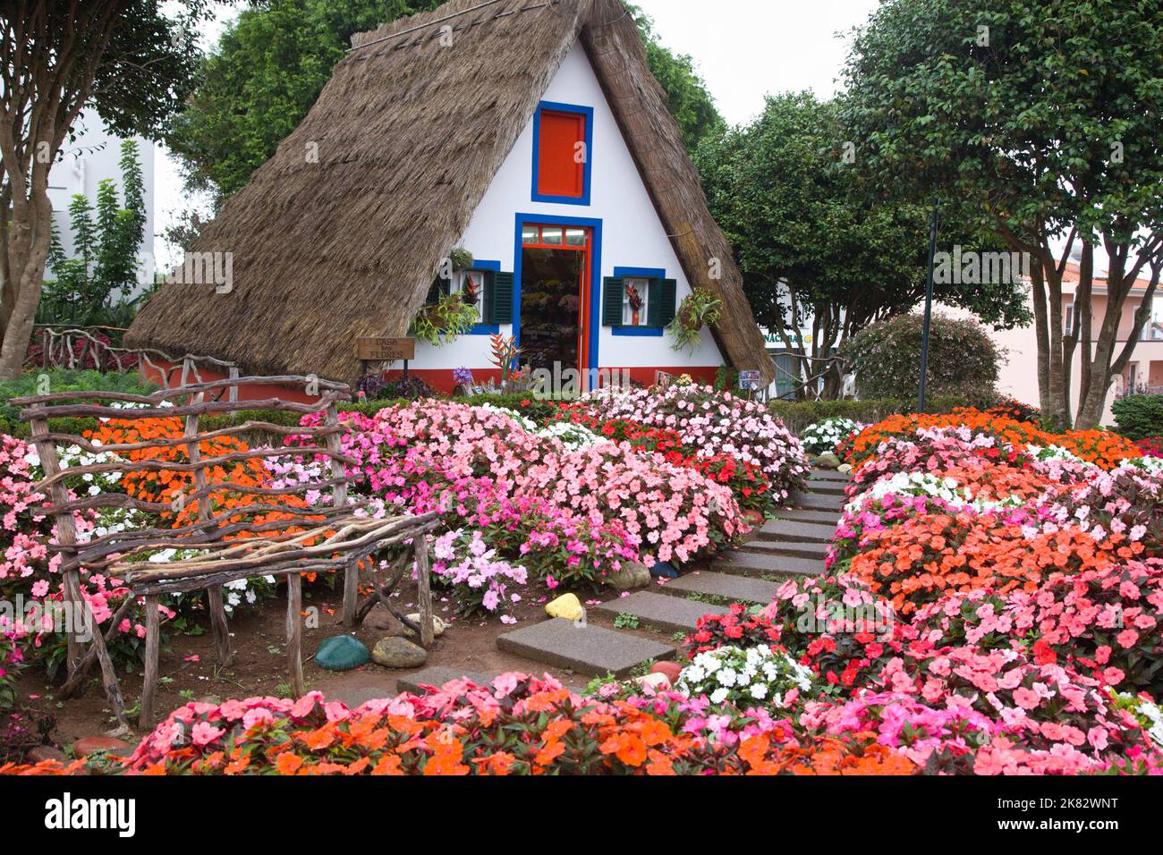 Portugal, Madeira, Santana, casa tipica, traditional house, flowers ...
