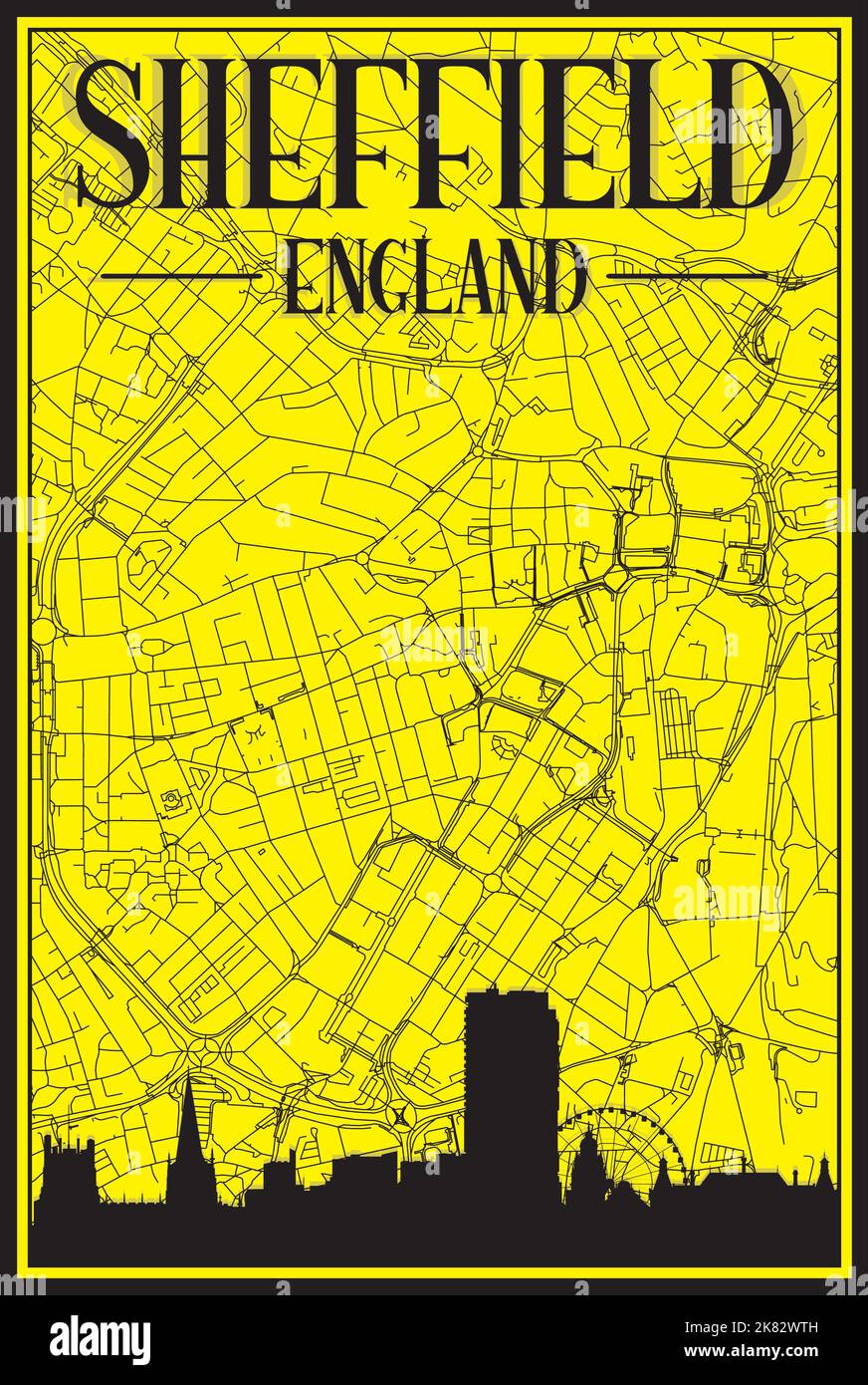 Sheffield street map hi-res stock photography and images - Alamy