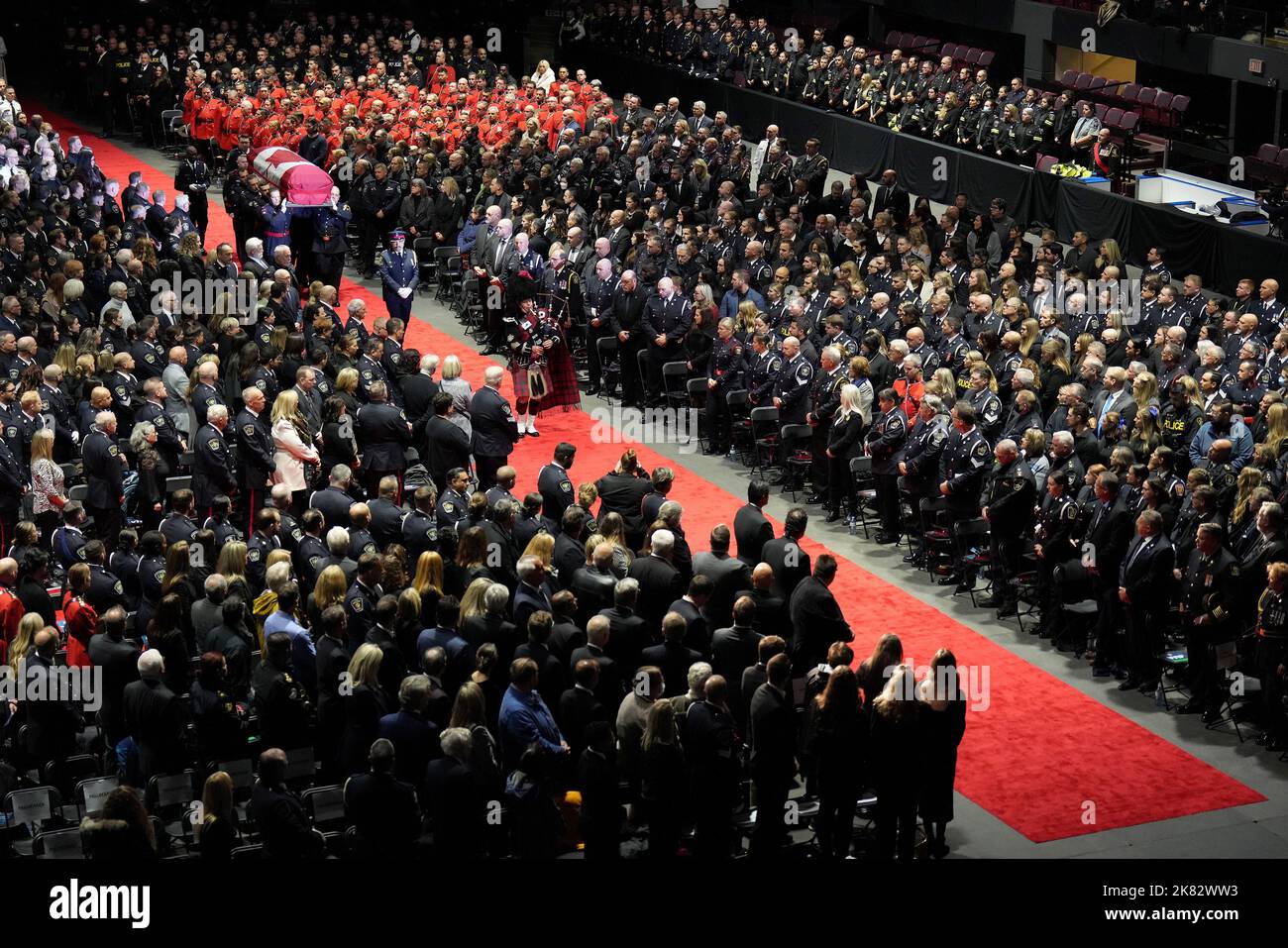 The casket of South Simcoe Police Service constable Devon Northrup is ...