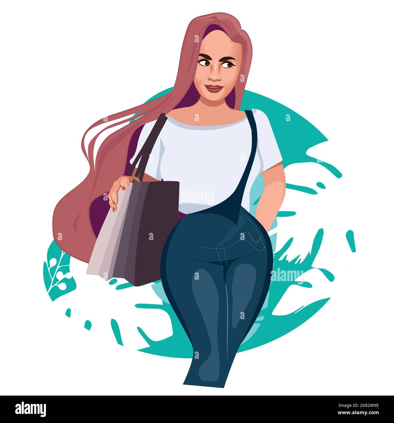 Shopping, sales, fashion, purchase concept. Woman cartoon characters ...