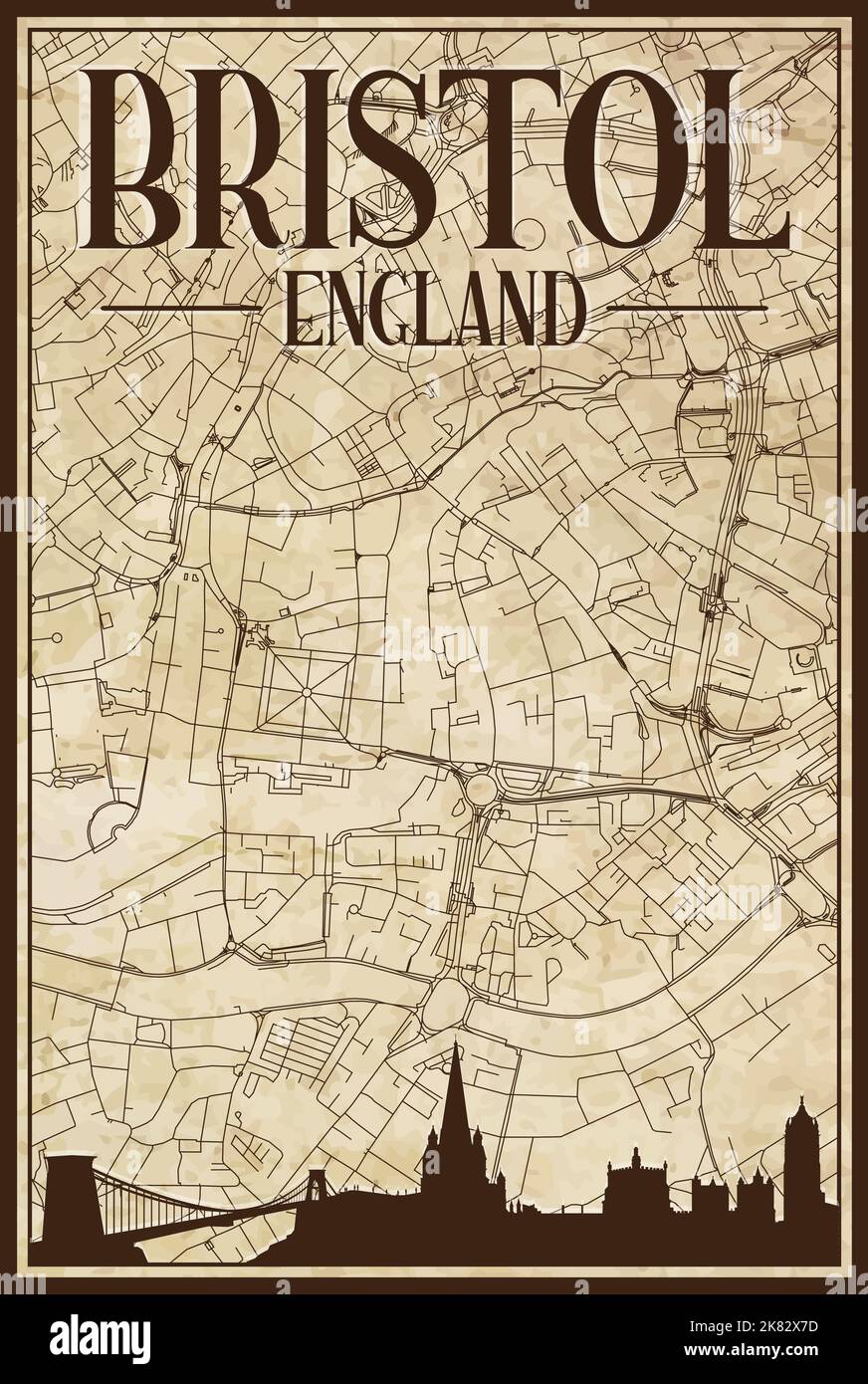 Old map of bristol Stock Vector Images - Alamy