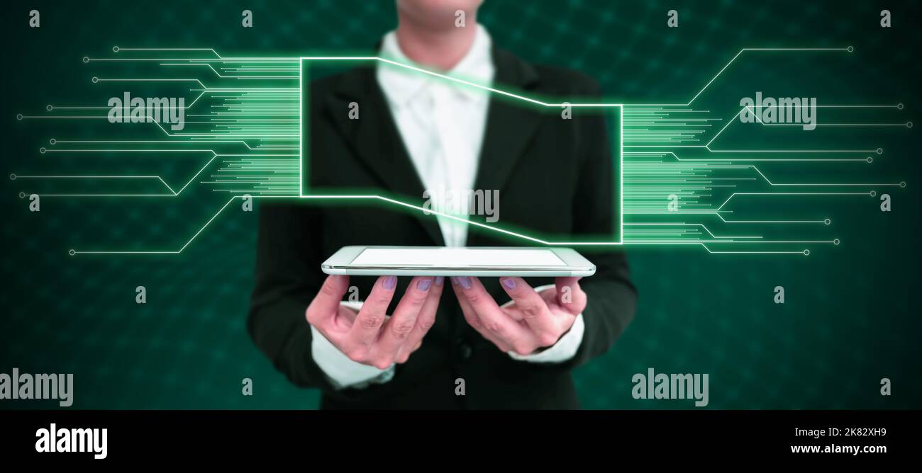 Business Man Presenting New Futuristic Technologies Stock Photo - Alamy