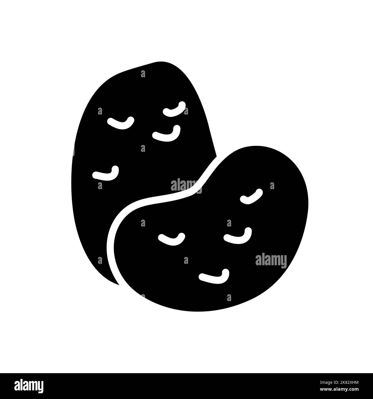 Potatoes isolated vector glyph icon. Vegetable sign. Graph symbol for ...