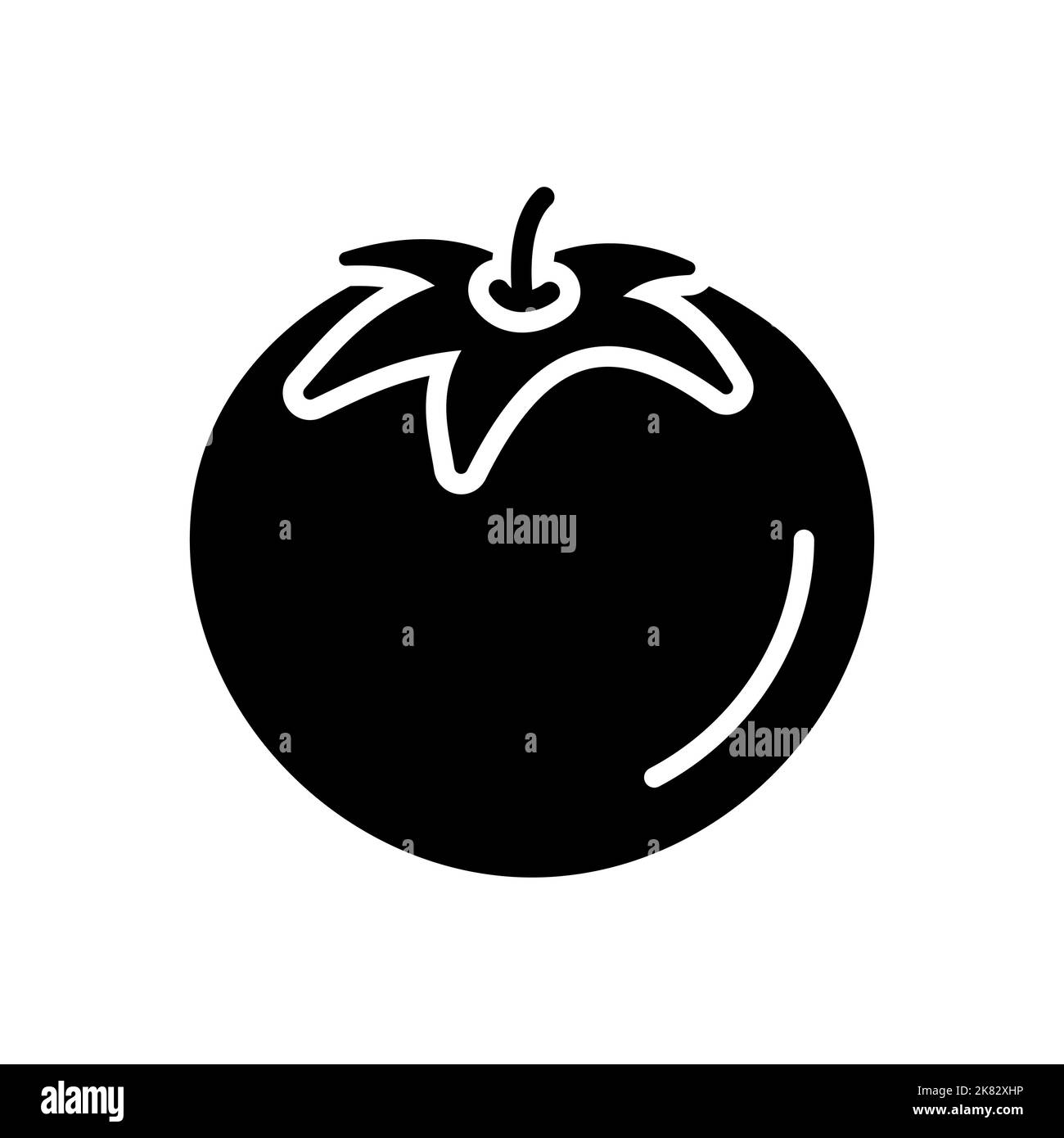 Tomato isolated design vector glyph icon. Vegetable sign. Graph symbol ...