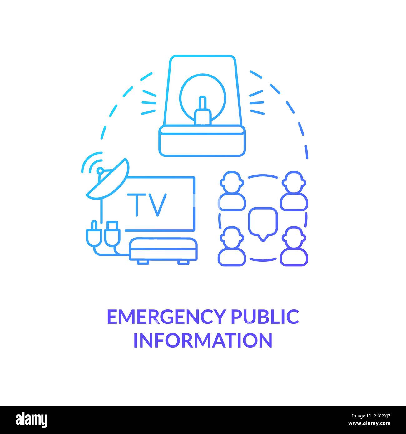 Emergency information blue gradient concept icon Stock Vector Image ...