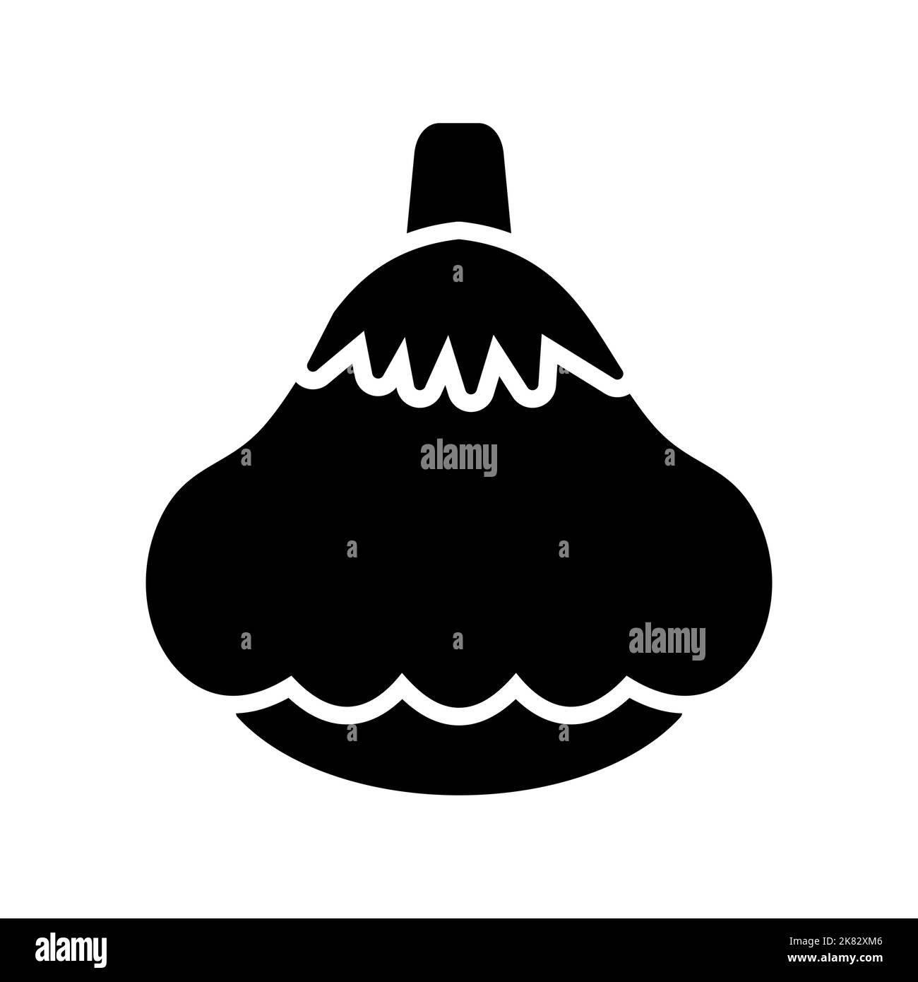 Pattypan squash or patisson isolated vector glyph icon. Vegetable sign ...