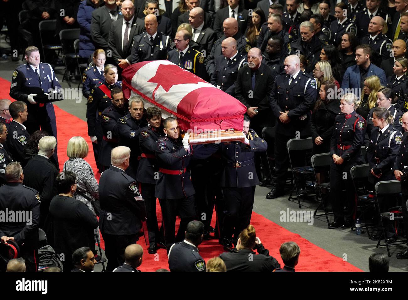 The casket of South Simcoe Police Service constable Morgan Russell is ...