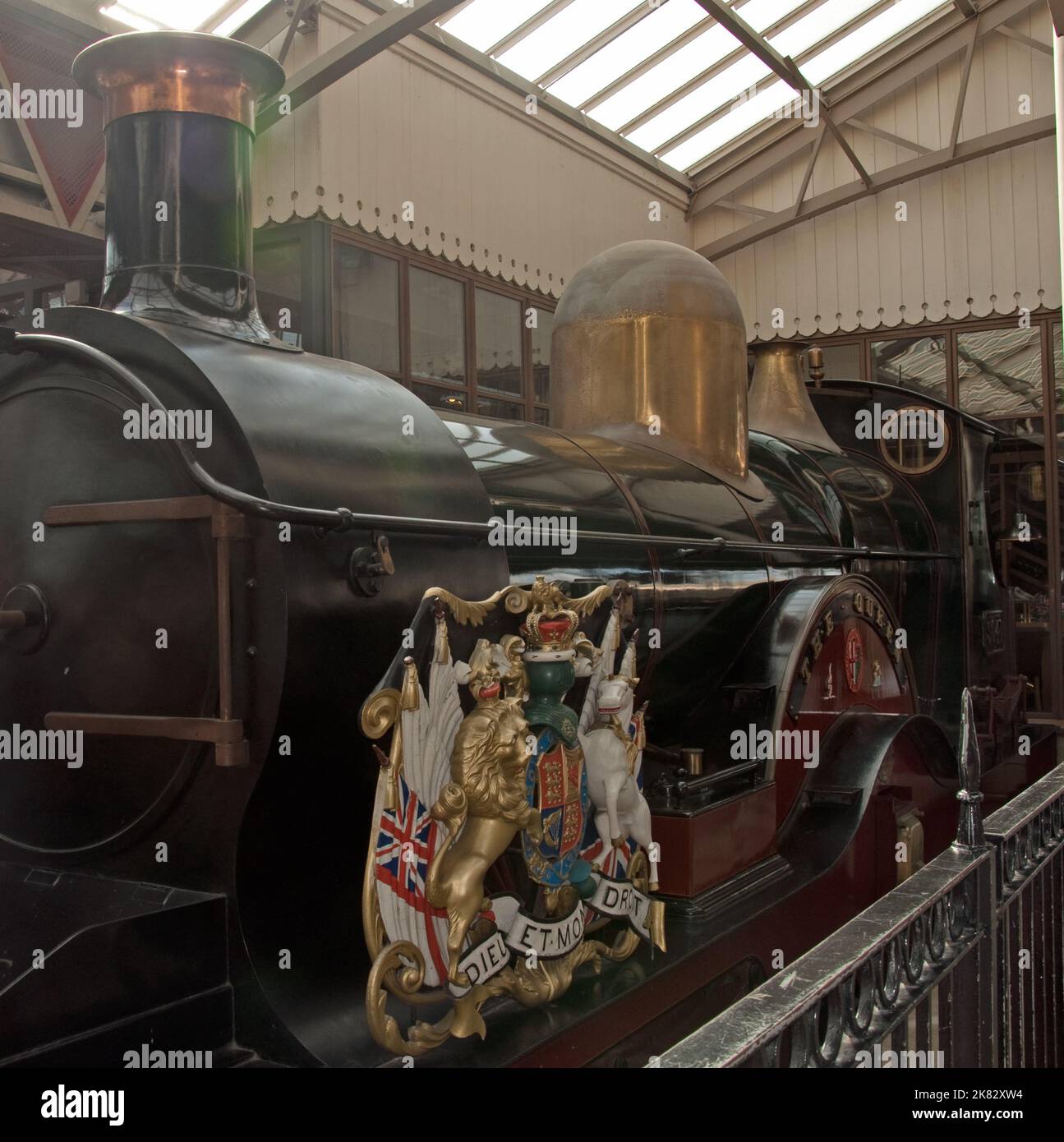 Full scale replica of the engine 'The Queen' which pulled the carriages ...