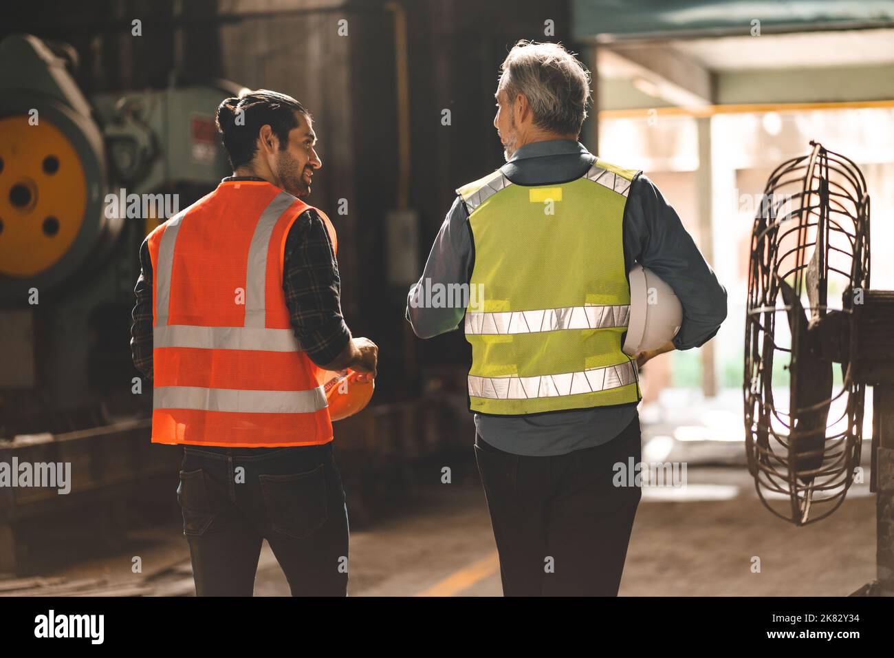 industrial factory with men at work concept, professional engineer ...