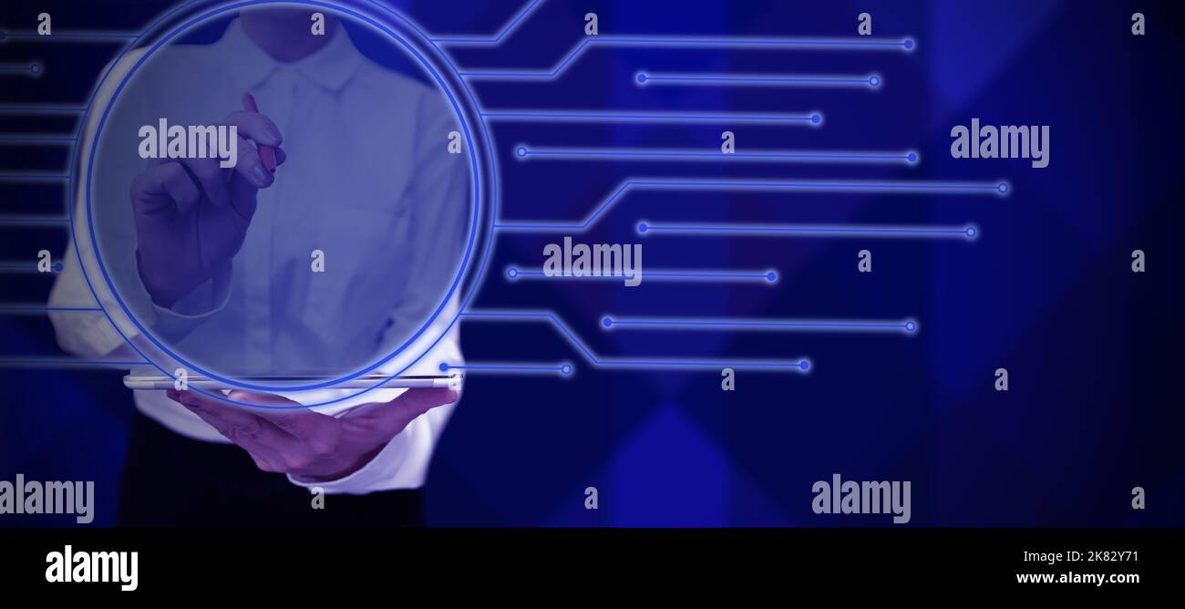 Business Man Presenting New Futuristic Technologies Stock Photo - Alamy