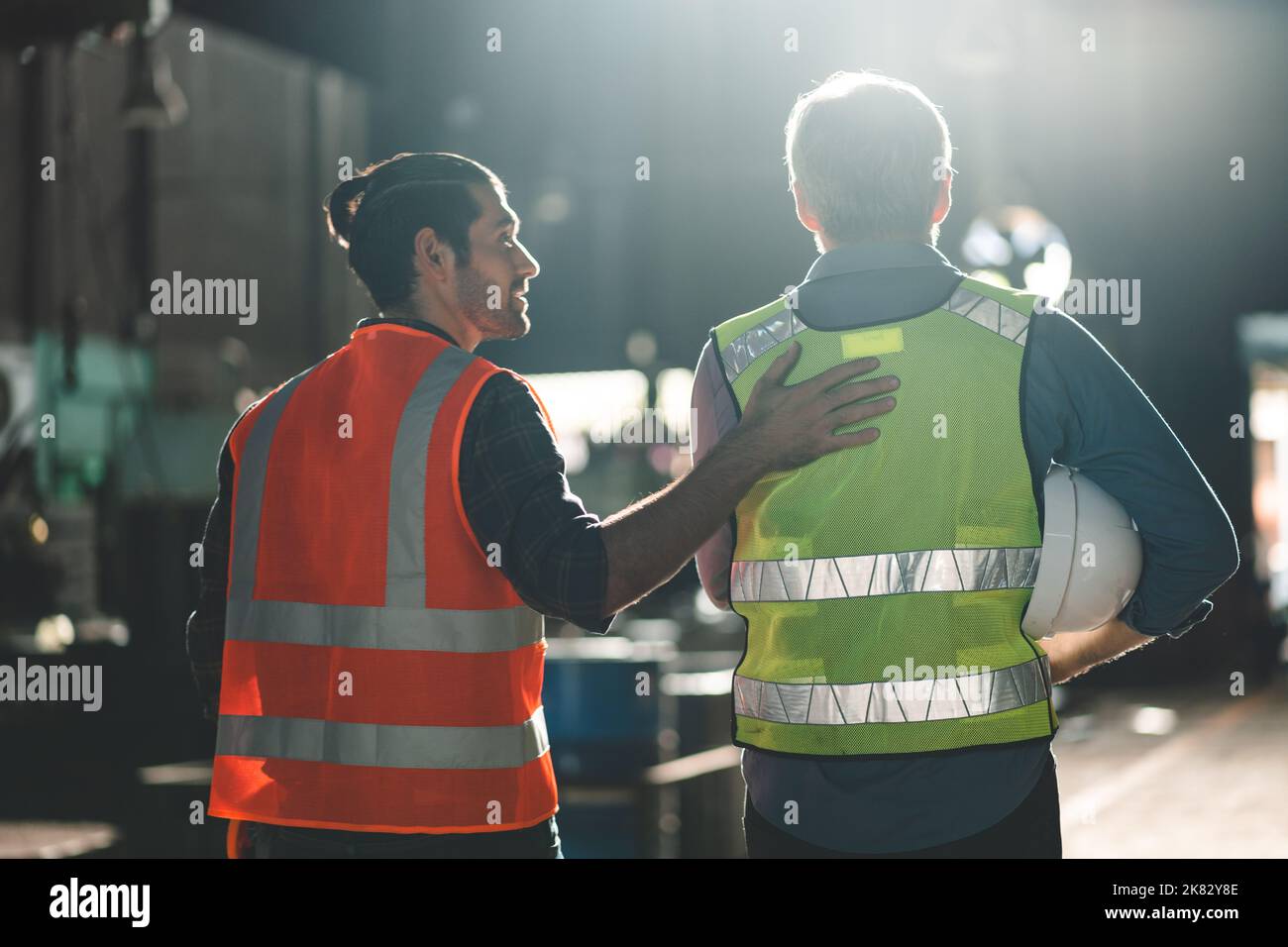 industrial factory with men at work concept, professional engineer ...