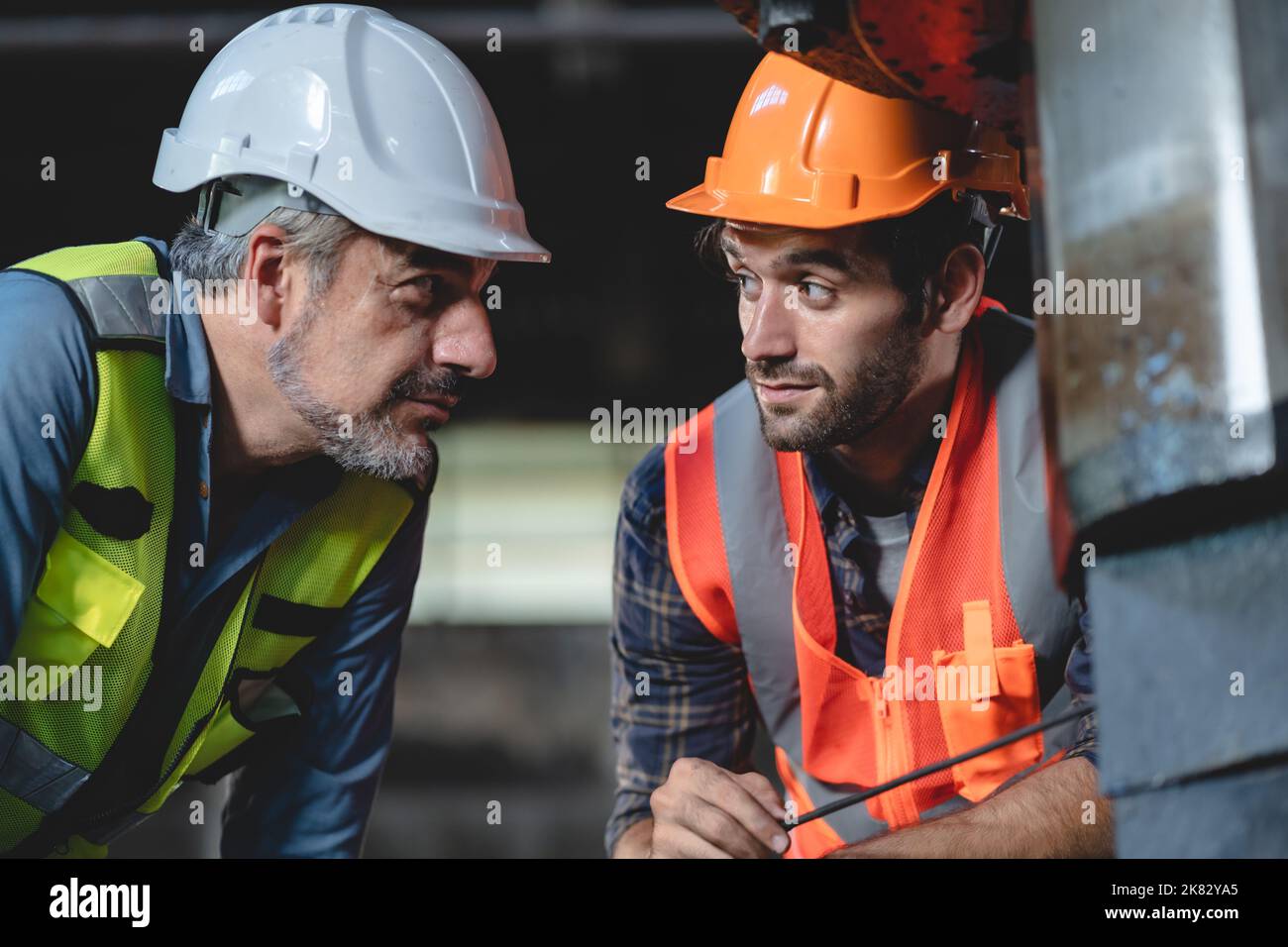 industrial factory with men at work concept, professional engineer ...