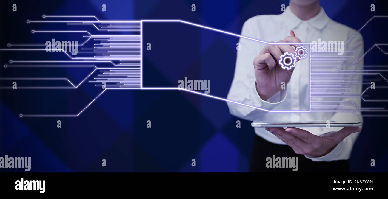 Business Man Presenting New Futuristic Technologies Stock Photo - Alamy