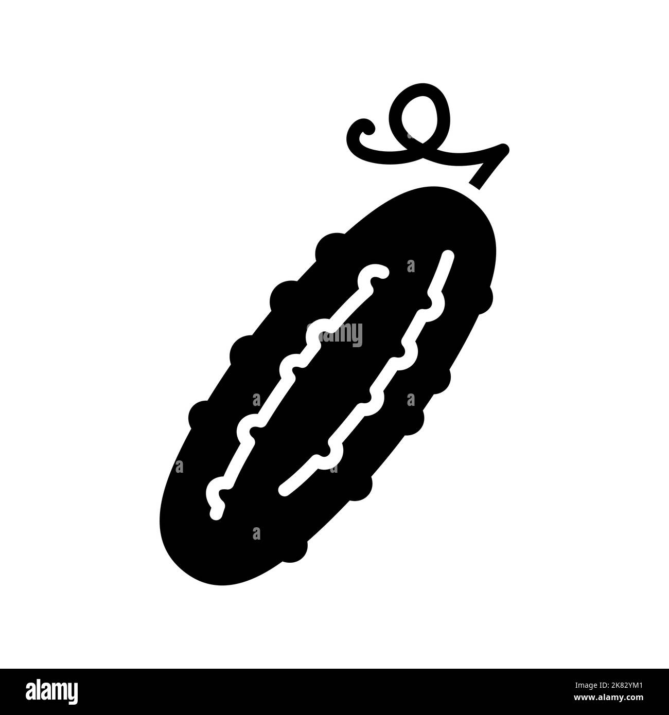 Cucumber isolated design vector glyph icon. Vegetable sign. Graph ...