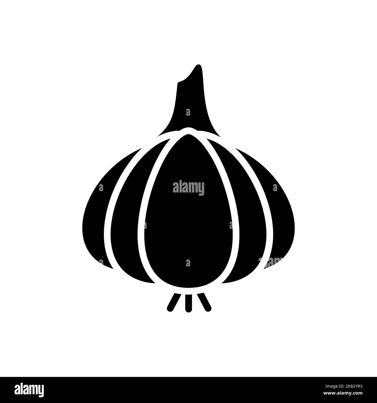 Garlic bulb, allium sativum isolated design vector glyph icon ...