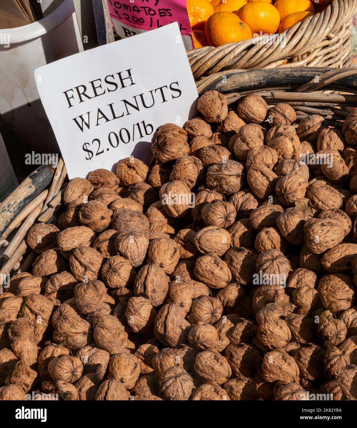 Farmers Market fresh walnuts in shell for sale at $2 /lb on Embarcadero ...