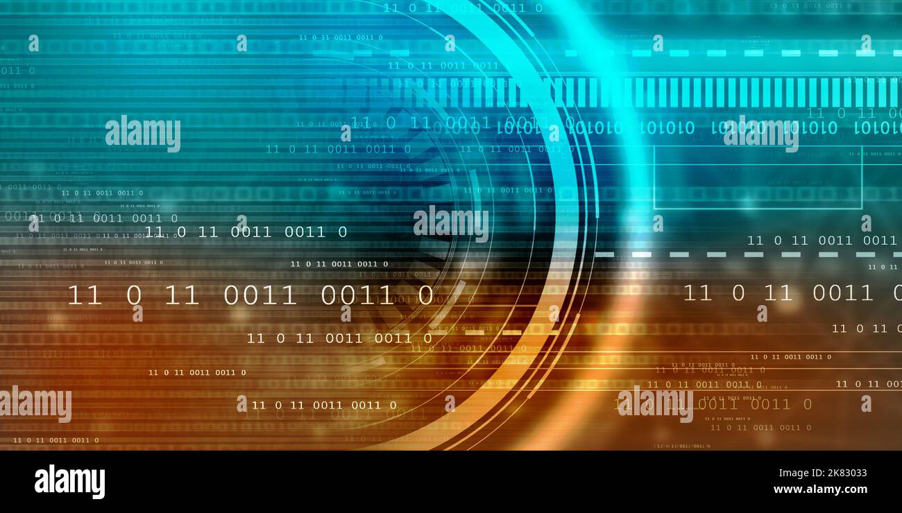2d illustration Abstract futuristic electronic circuit technology ...