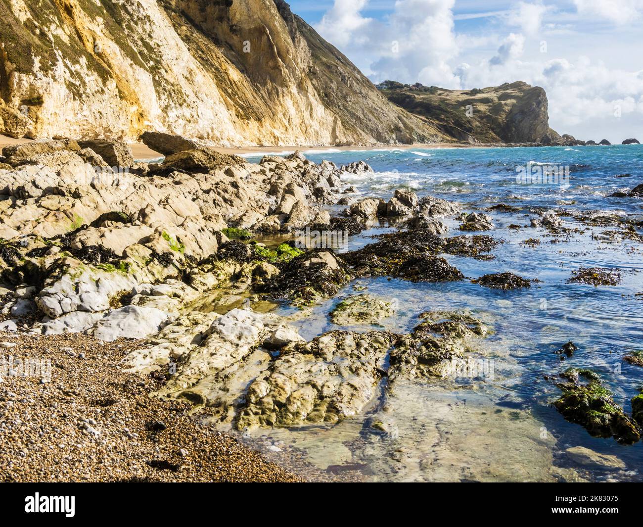 St.Oswald's Bay and Dungy Head on the Jurassic Coast in Dorset Stock ...