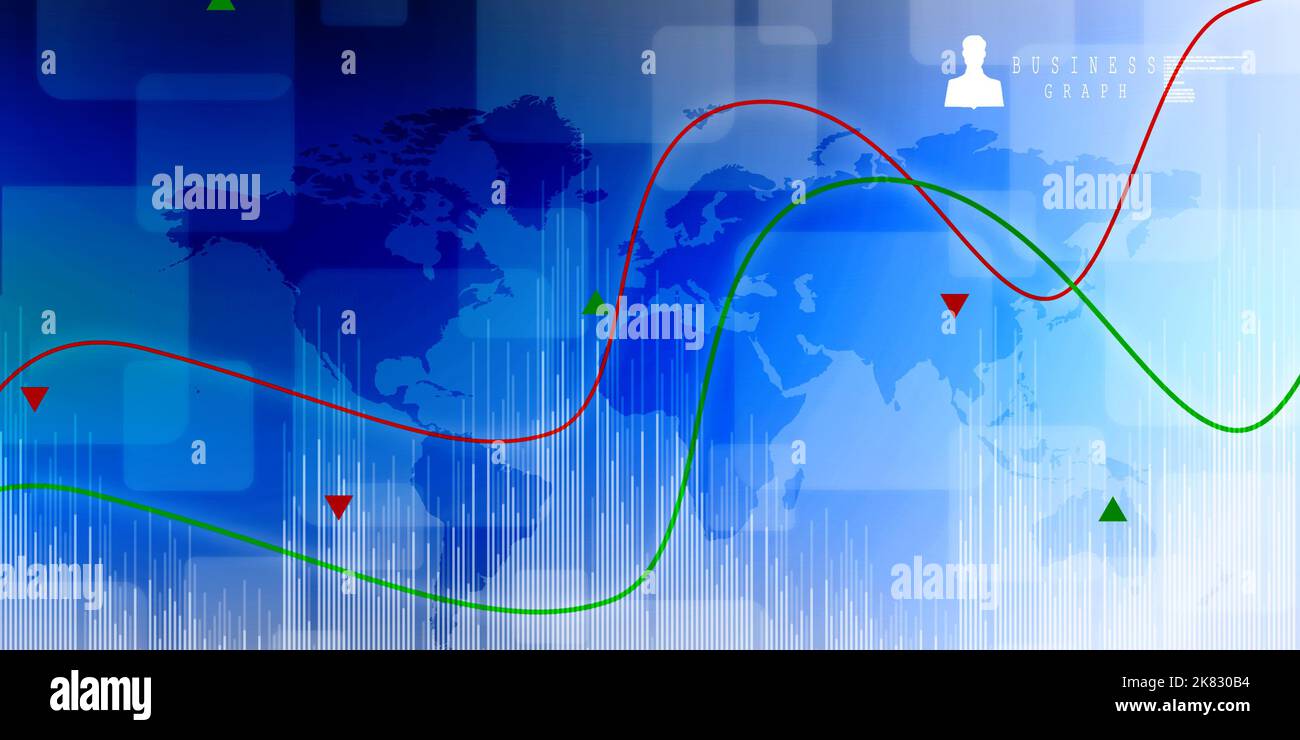 2d rendering Stock market online business concept. business Graph Stock ...