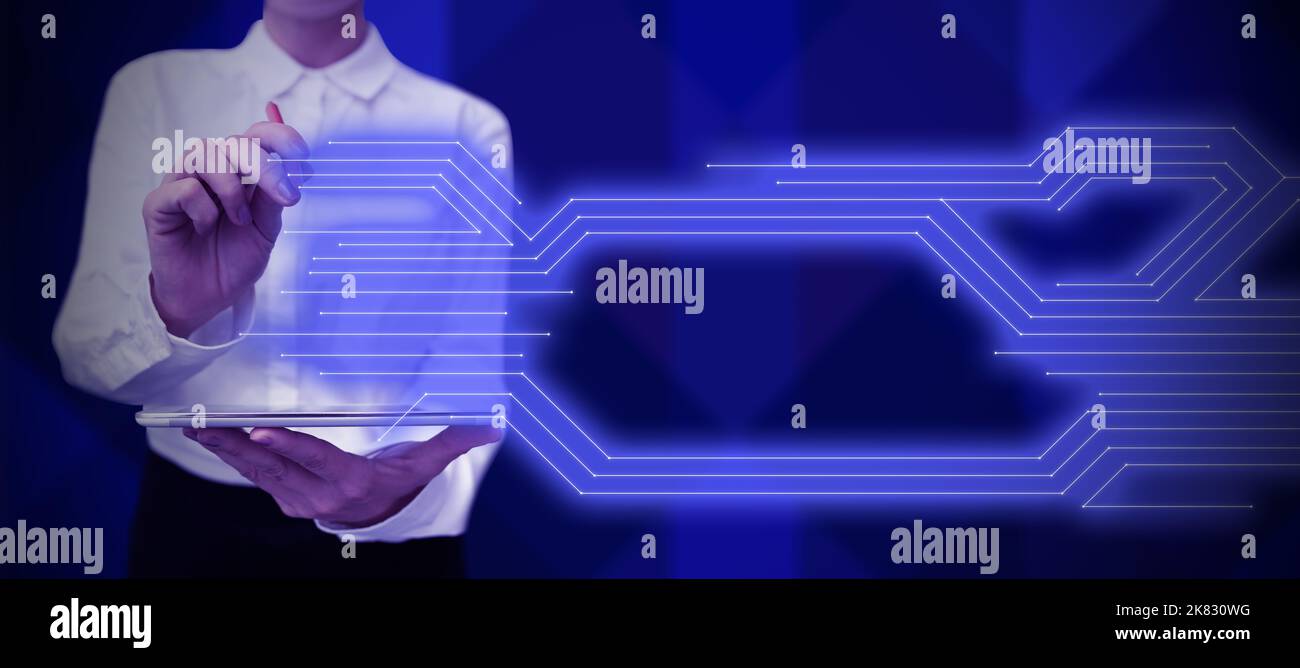 Business Man Presenting New Futuristic Technologies Stock Photo - Alamy