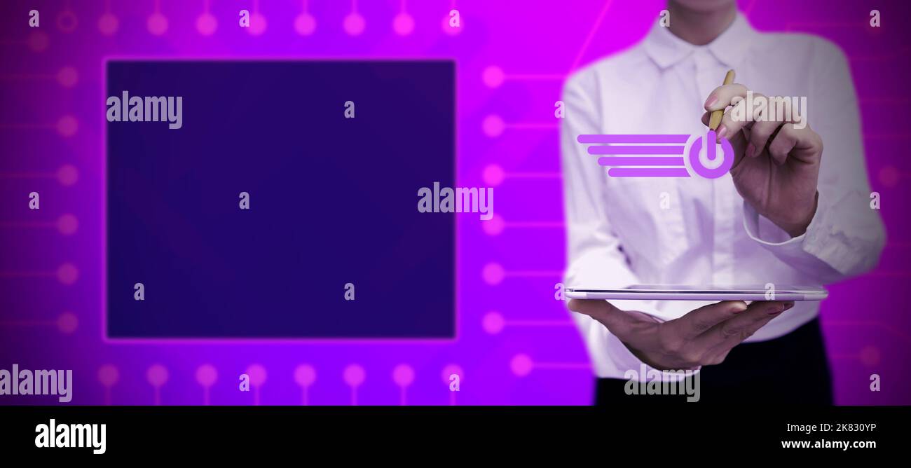 Business Man Presenting New Futuristic Technologies Stock Photo - Alamy