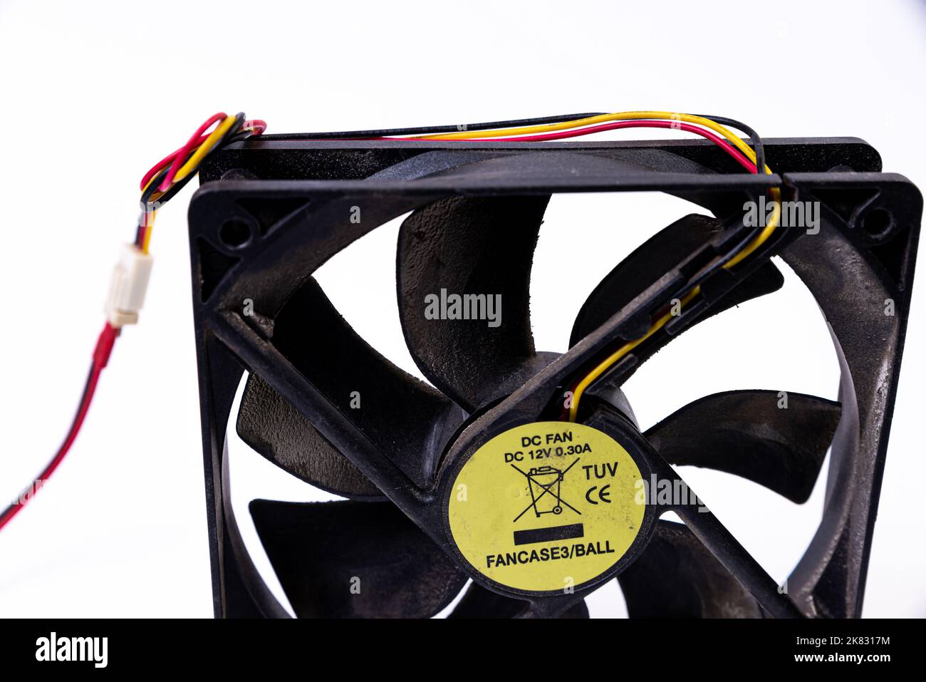 macro on dirty dust on the computer pc processor cooler with mainboard and computer case ...