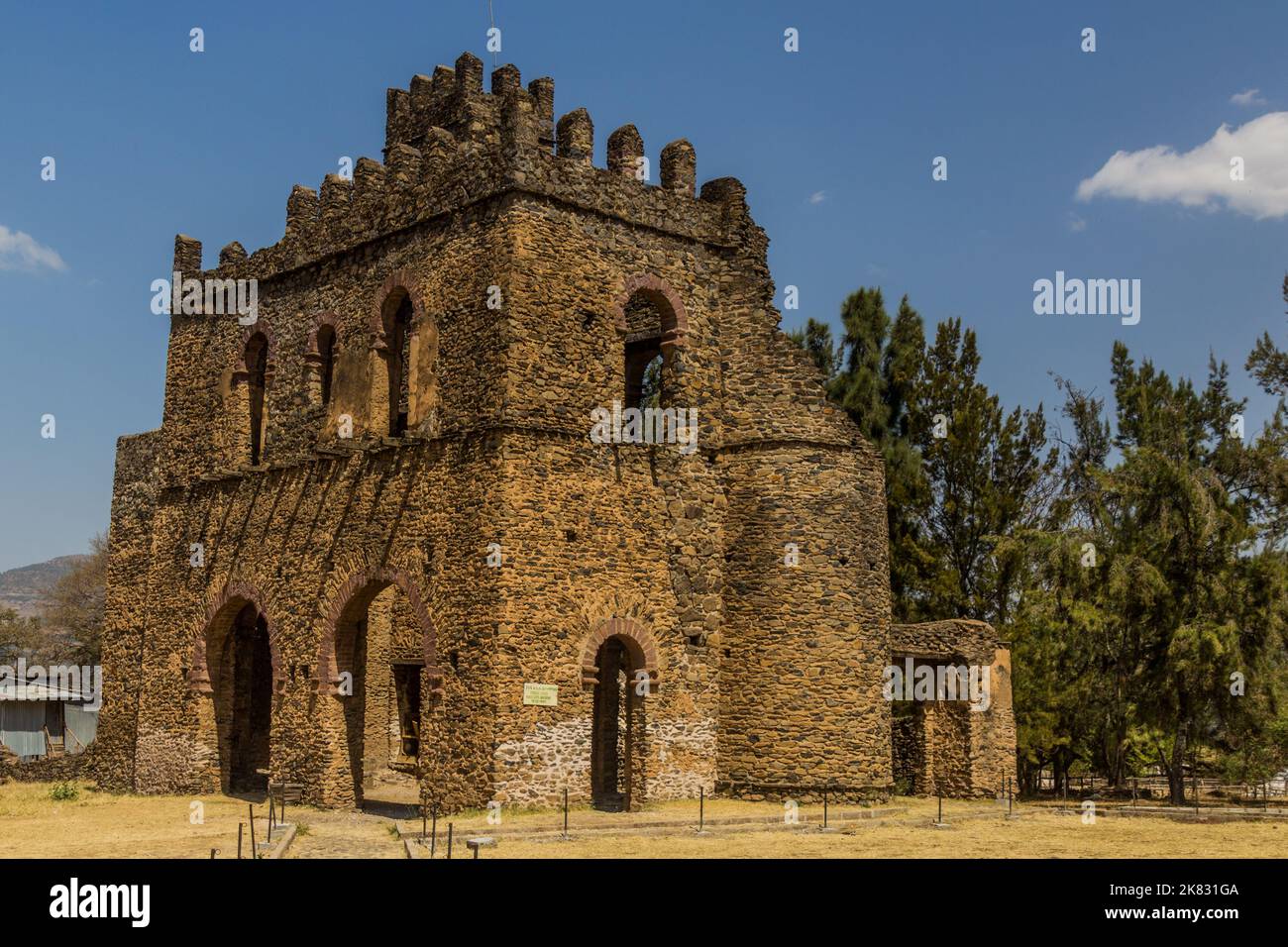 Royal archive building of the emperor Fasilides castle in Gondar ...