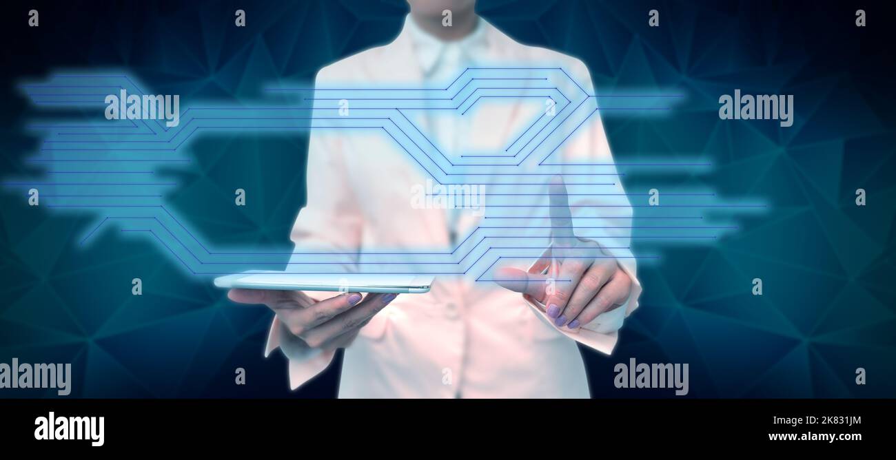 Business Man Presenting New Futuristic Technologies Stock Photo - Alamy