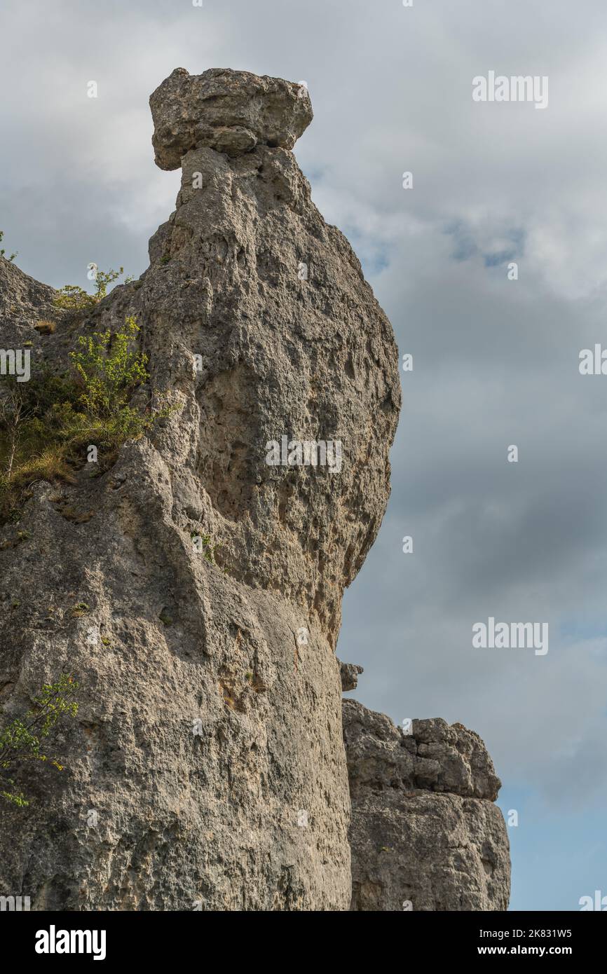 Remarkable rock in the city of stones, within Grands Causses Regional ...