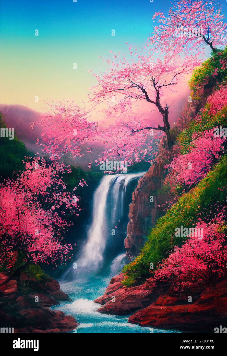 Cherry blossom cascade hi-res stock photography and images - Alamy