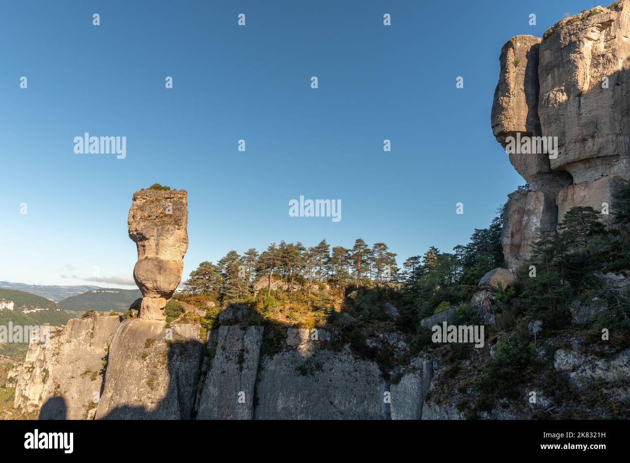 The vase of Sevres, spectacular rock in the Jontes Gorges. Le Rozier ...