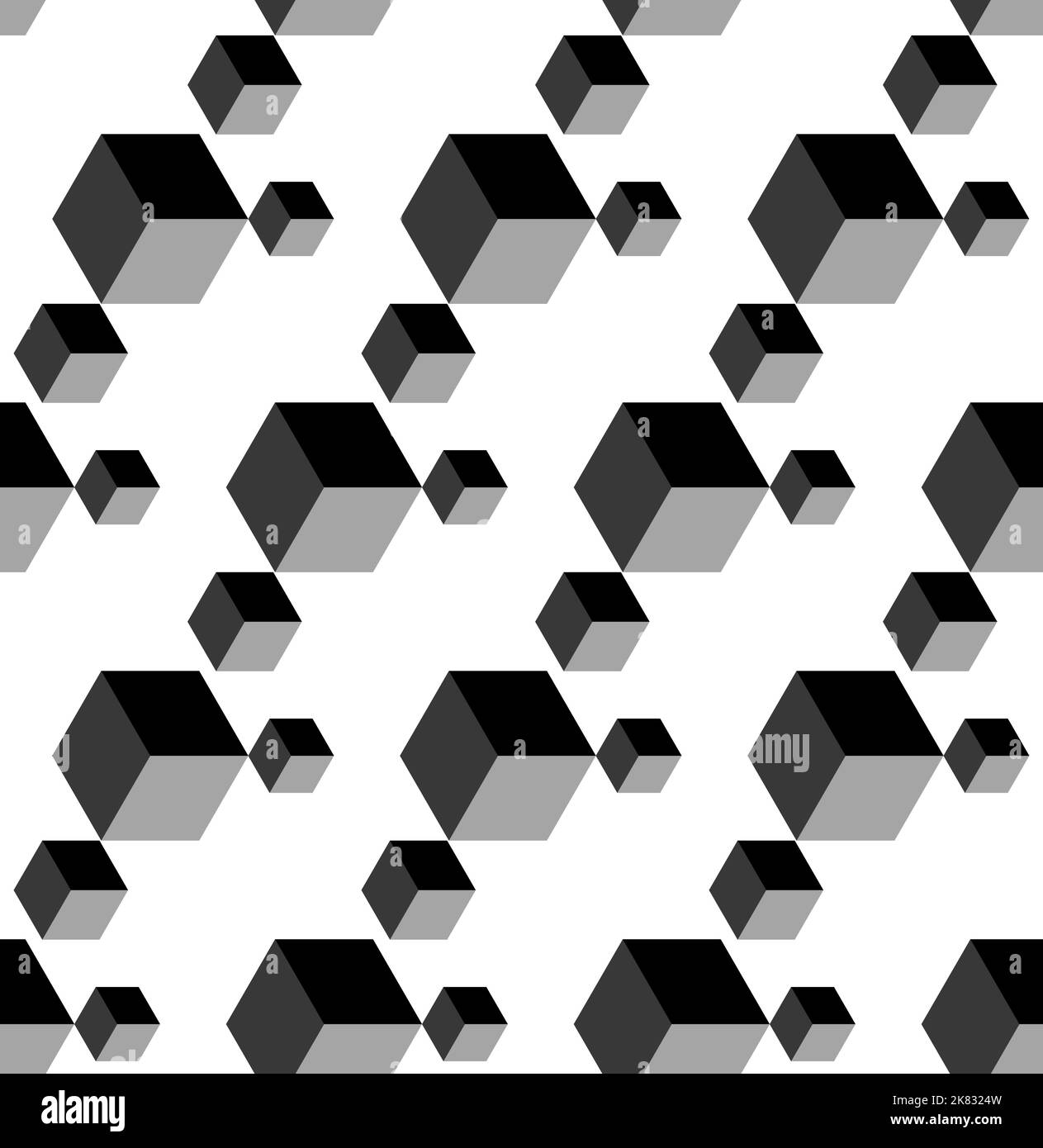 Seamless isometric cube grid Black and White Stock Photos & Images - Alamy