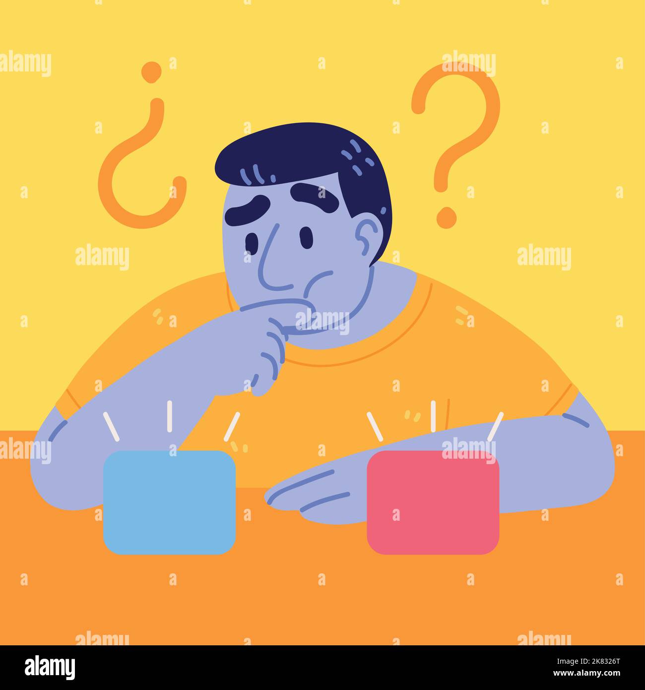 Man confused difficult choice Stock Vector Images - Alamy