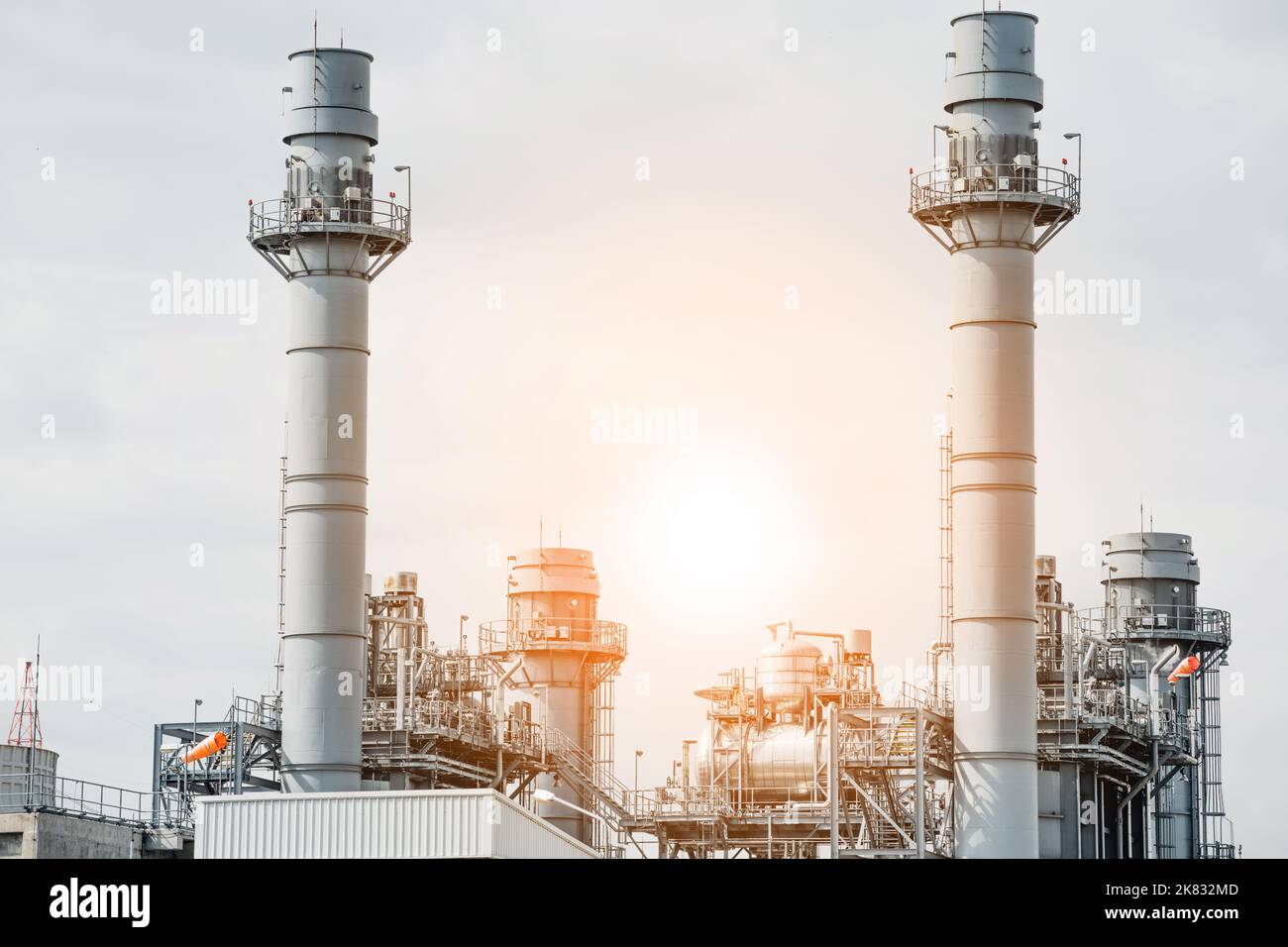 Industrial zone,The equipment of oil refining,Close-up of industrial ...