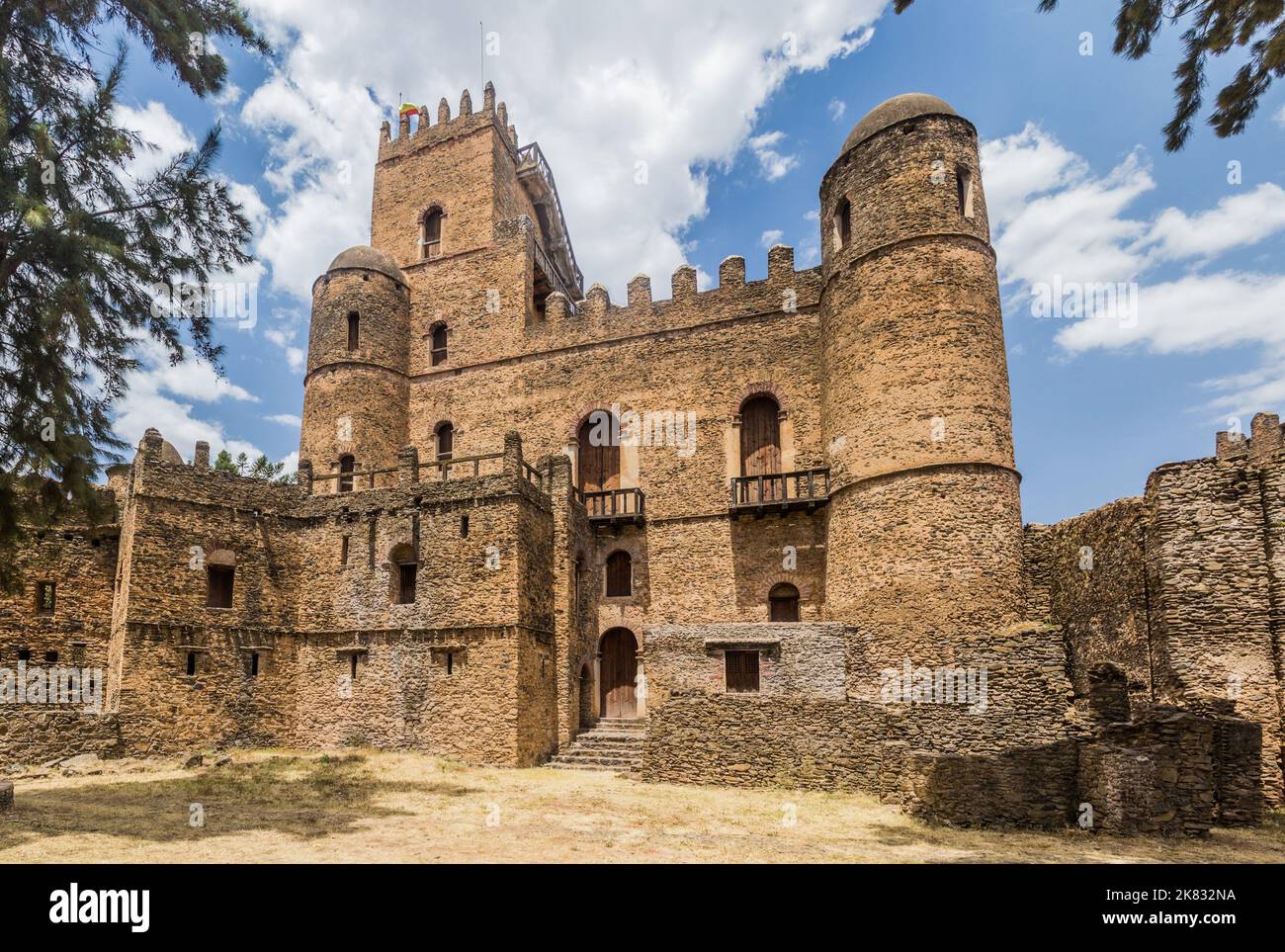Fasilidas palace in the Royal Enclosure in Gondar, Ethiopia Stock Photo ...