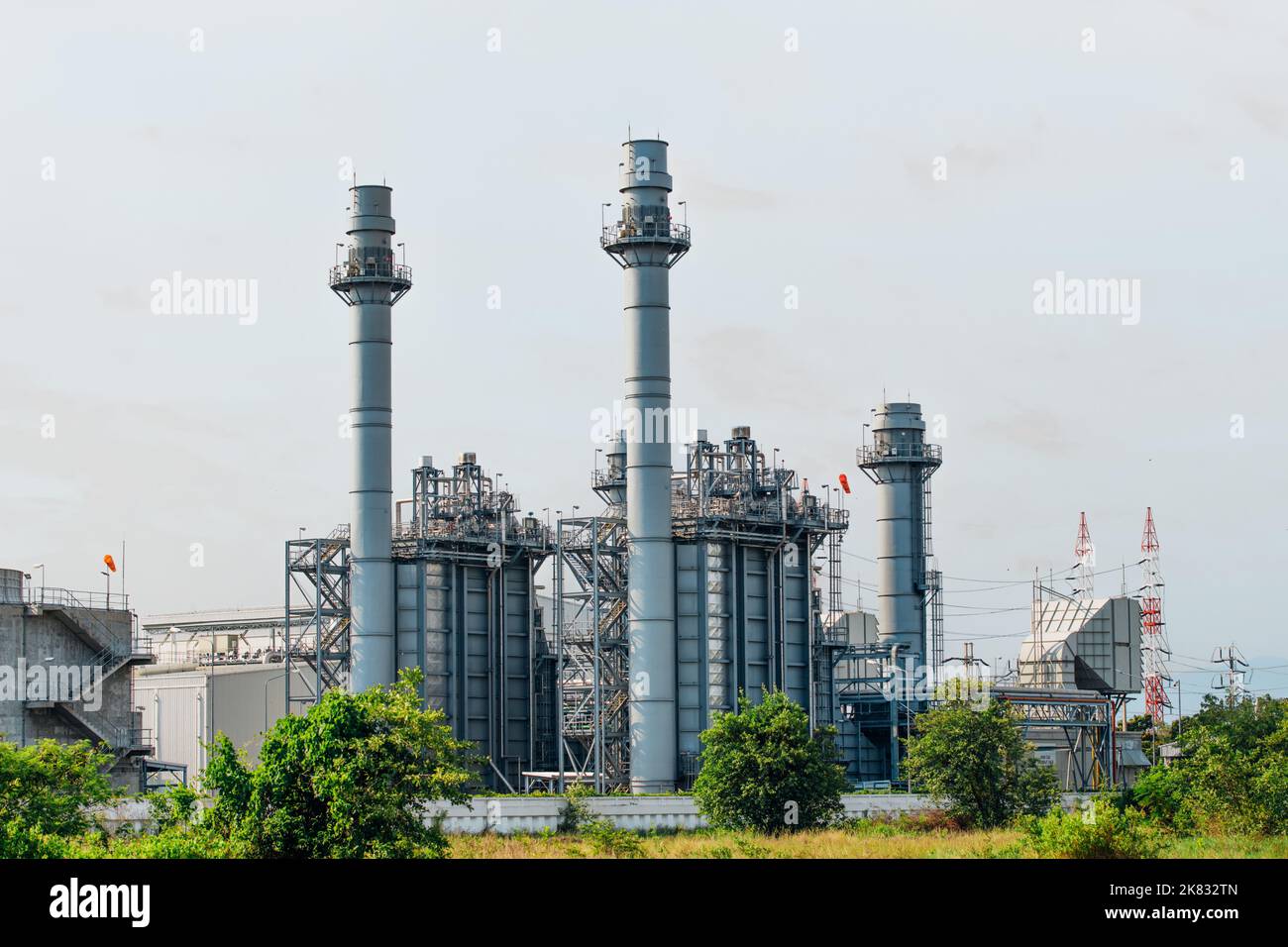 Industrial zone,The equipment of oil refining,Close-up of industrial ...