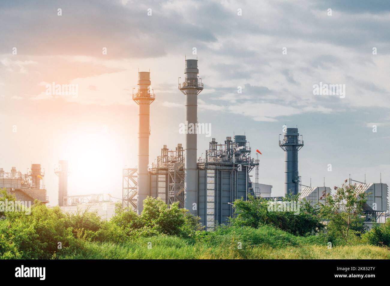 Industrial zone,The equipment of oil refining,Close-up of industrial ...