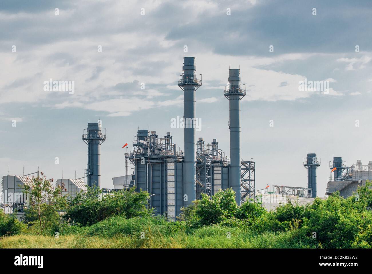Industrial zone,The equipment of oil refining,Close-up of industrial ...